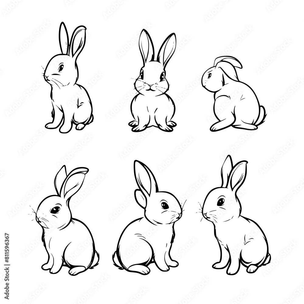 Baby Rabbit SVG, Rabbit Svg, Rabbit Clipart, Doodle Animal Svg, Doodle ...