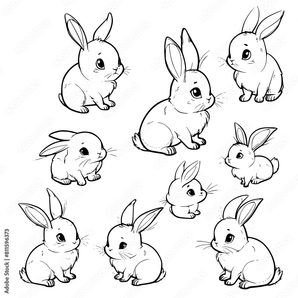 Baby Rabbit SVG, Rabbit Svg, Rabbit Clipart, Doodle Animal Svg, Doodle ...