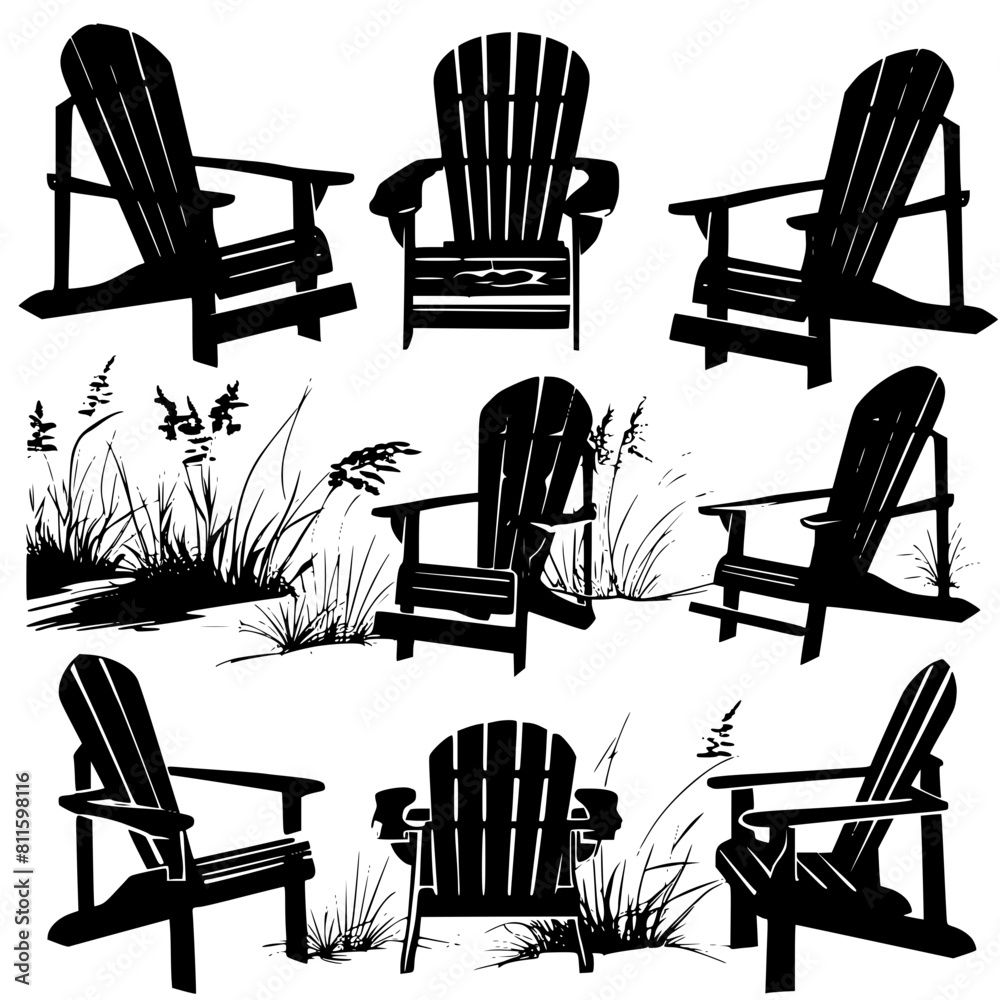 Adirondack Chair png, Adirondack Chair, Chair vector, Adirondack Scene ...