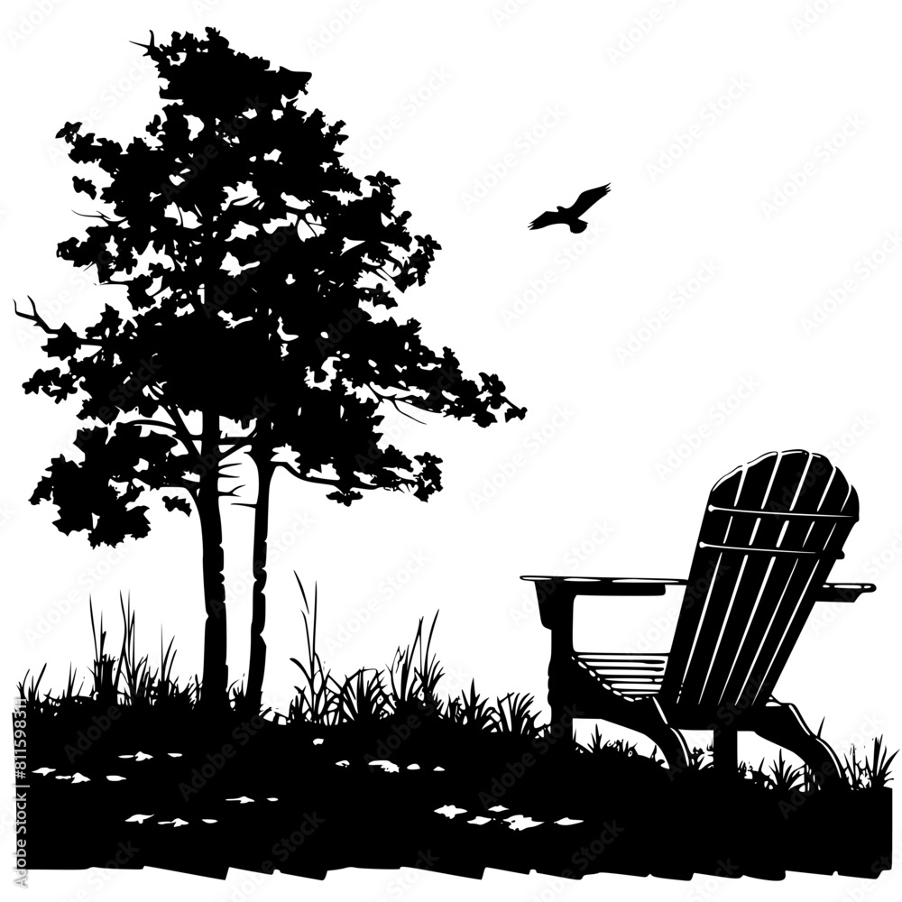 Adirondack Chair png, Adirondack Chair, Chair vector, Adirondack Scene ...