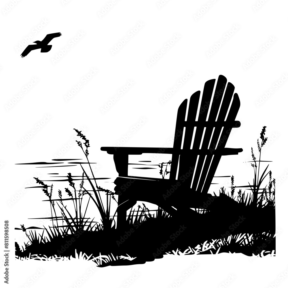 Adirondack Chair png, Adirondack Chair, Chair vector, Adirondack Scene ...