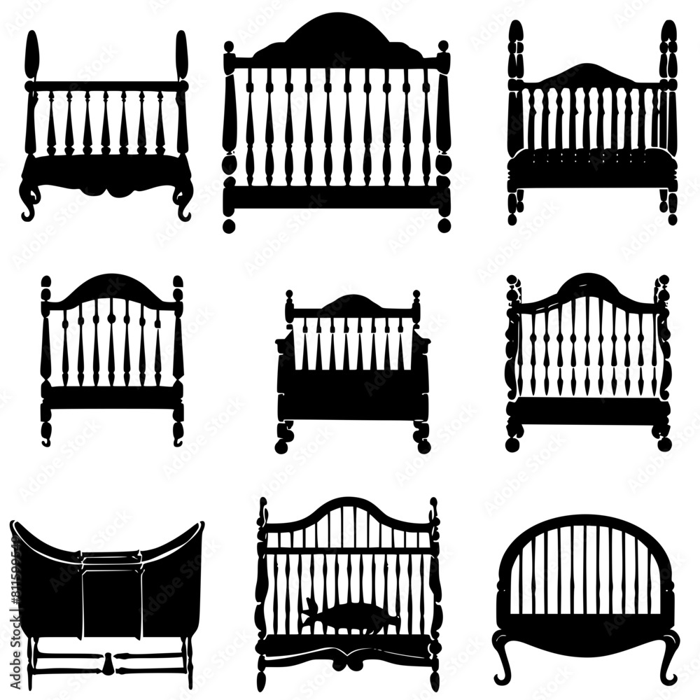 Baby Crib Svg, Baby Crib Clipart, Baby Crib Cut Files, Baby Crib png ...