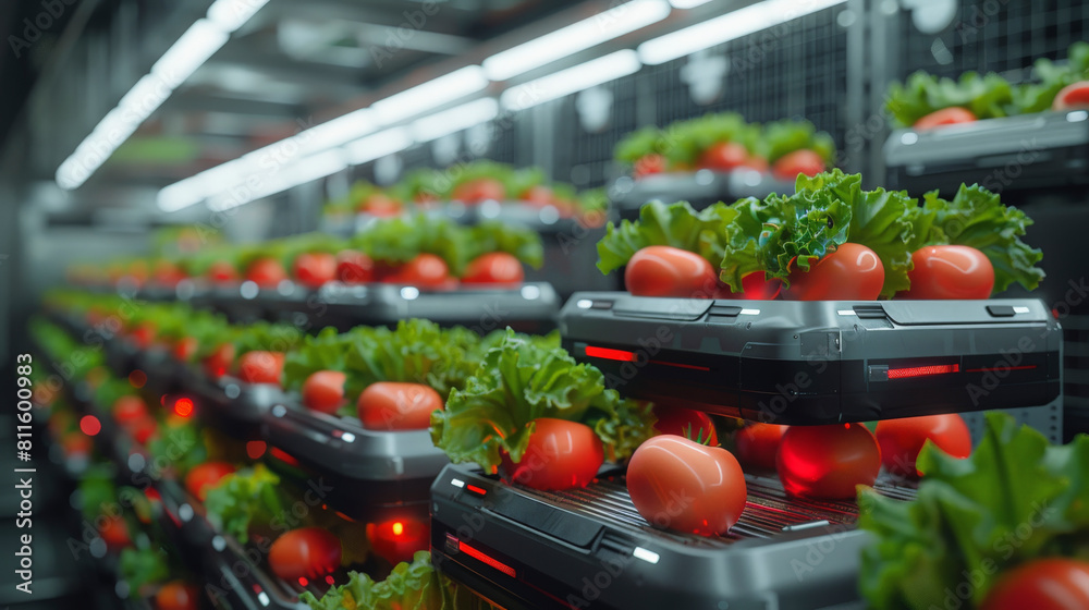 A futuristic food inspection facility where AI-powered robots and human ...