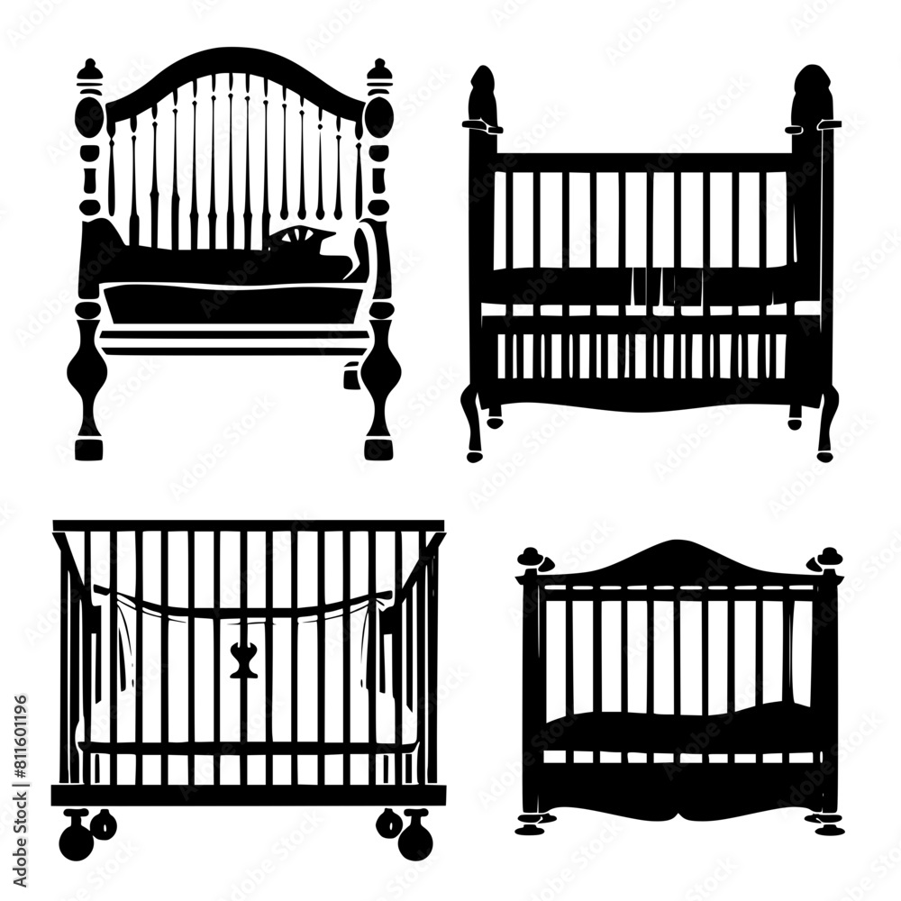 Baby Crib Svg, Baby Crib Clipart, Baby Crib Cut Files, Baby Crib png ...