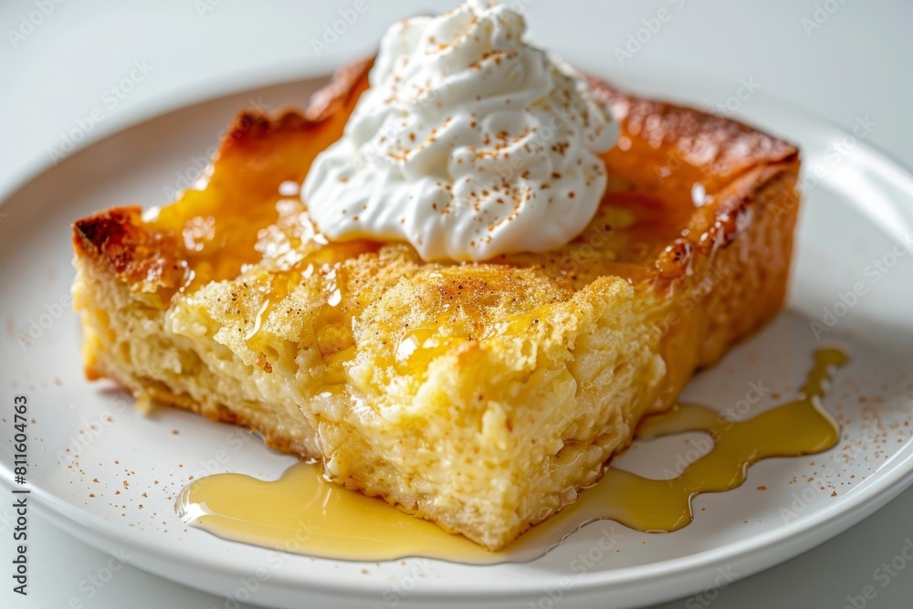 Quick and Easy 5 Minute Bread Pudding with Real Whipped Cream Stock ...