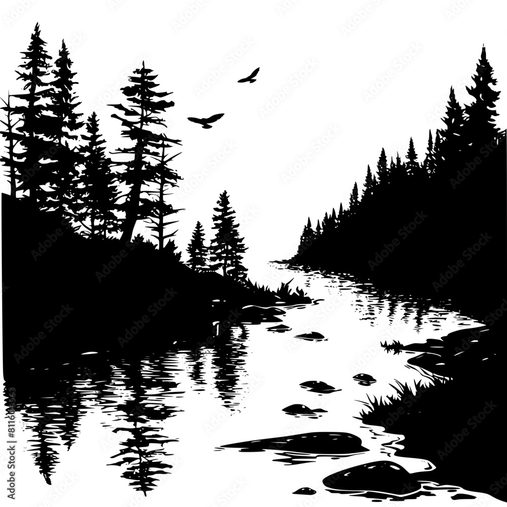 River Scene png, River Scene vector, River Scene clipart, River ...