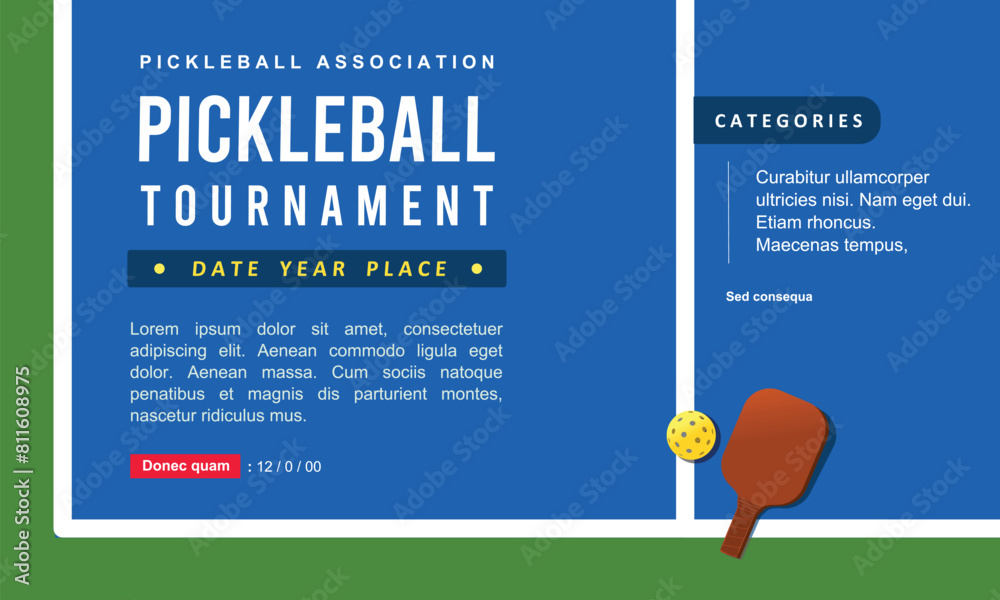 Premium and attractive editable vector file of pickleball competition ...