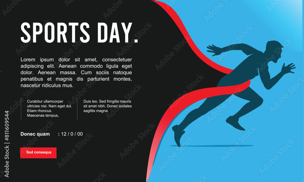 Great elegant vector editable finish line marathon runner with wide ...