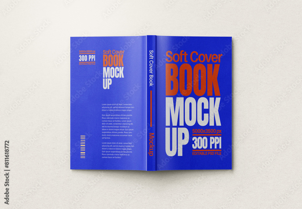 Modelo de Paperback Book Cover Mockup do Stock | Adobe Stock