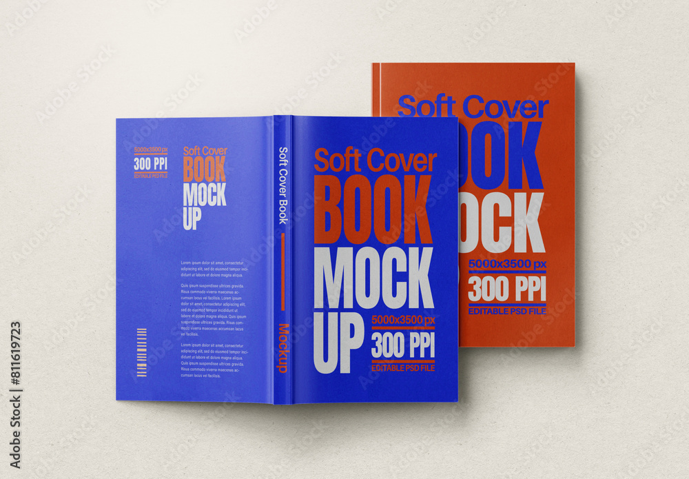 Paperback Book Cover Mockup Stock Template | Adobe Stock