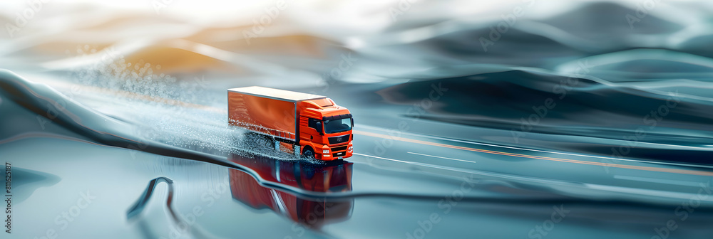 Photo realistic concept of a transportation analyst optimizing routes ...