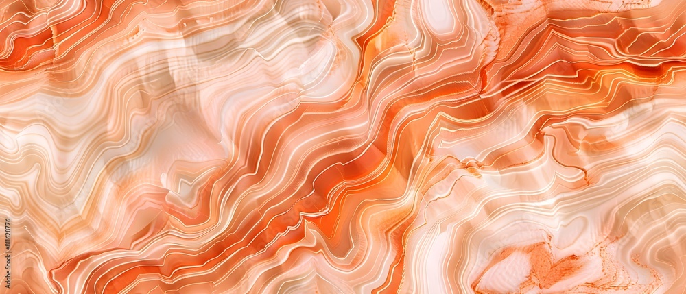 Abstract terracotta marble texture background with smooth wavy lines ...