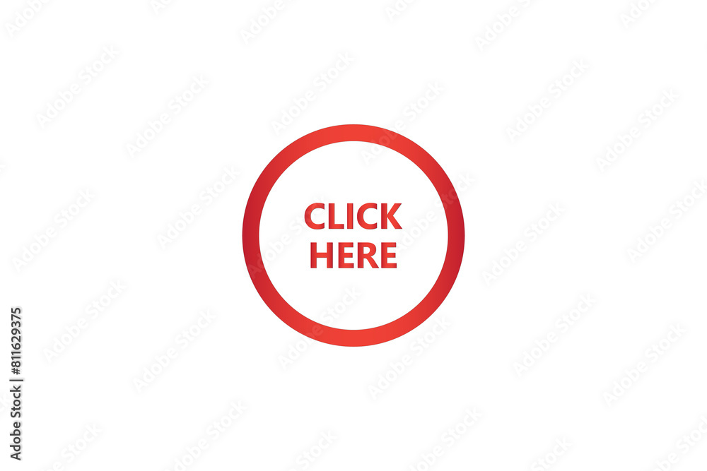 Push red button with the word click here on white background. PNG Stock ...
