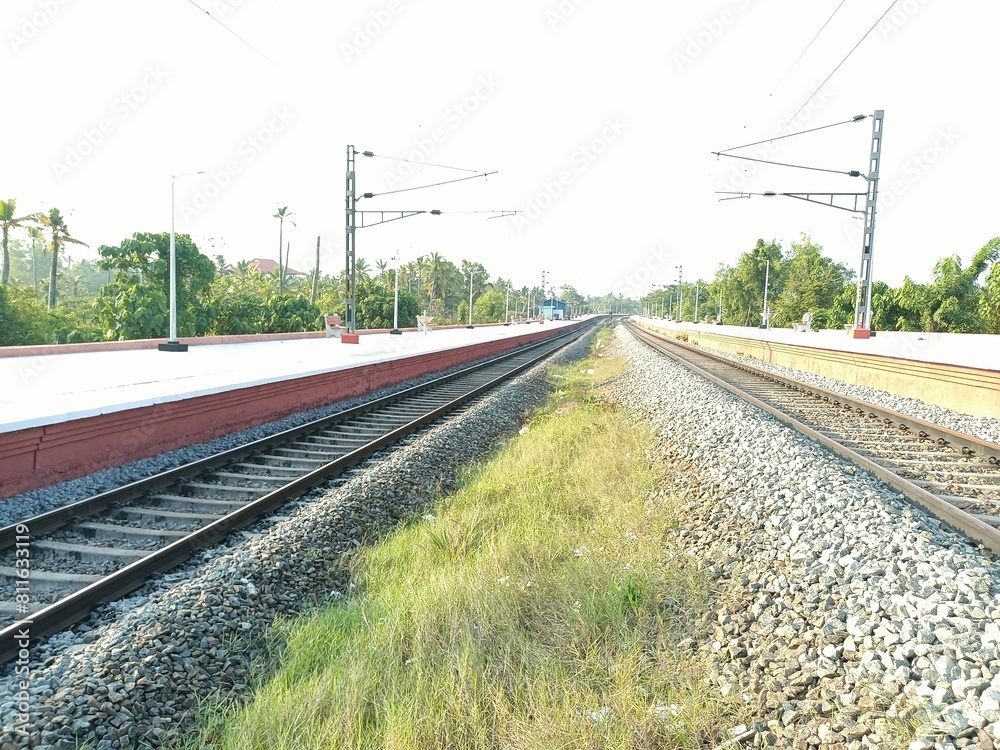 A railway track or railroad track, also known as a train track or ...