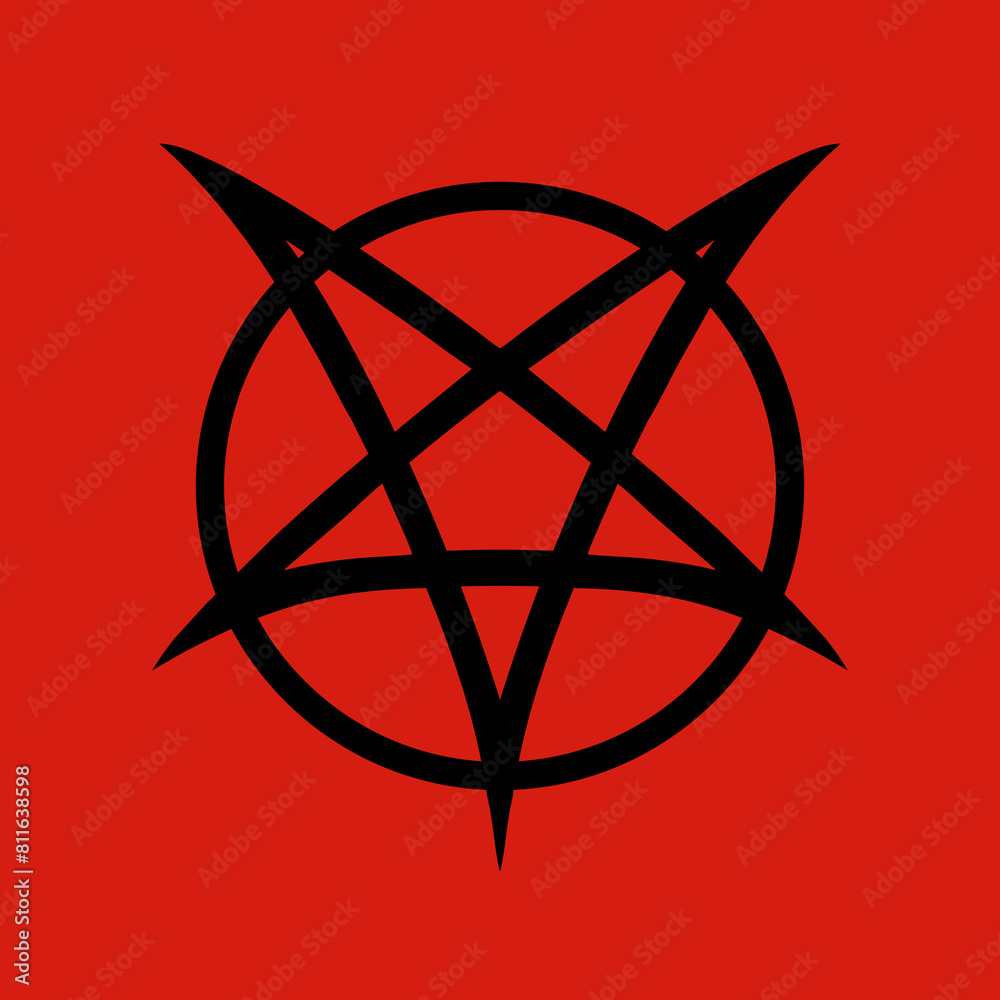 Esoteric occult pentagram, magic signs. Demon pentacle tattoo, magic ...