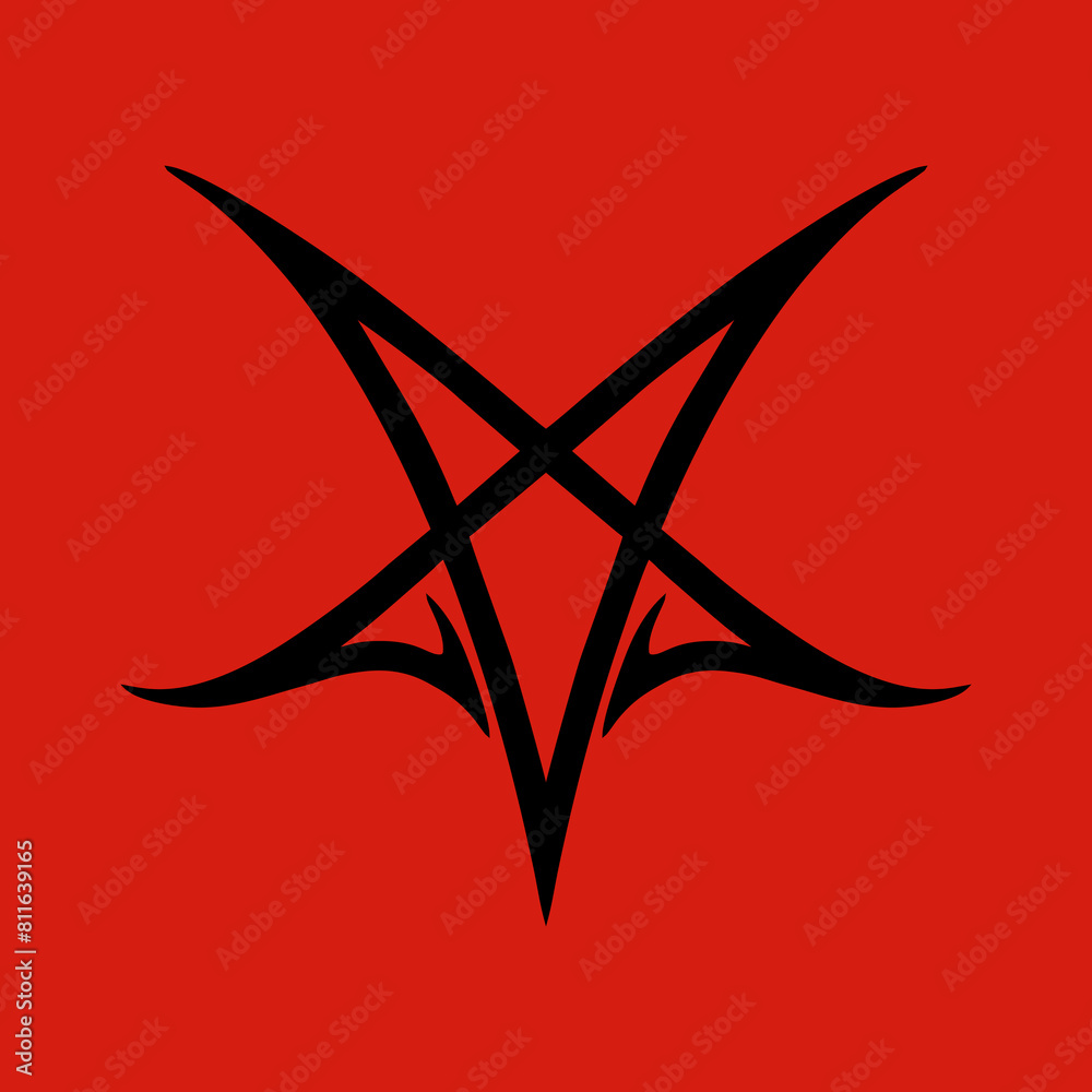 Esoteric occult pentagram, magic signs. Demon pentacle tattoo, magic ...