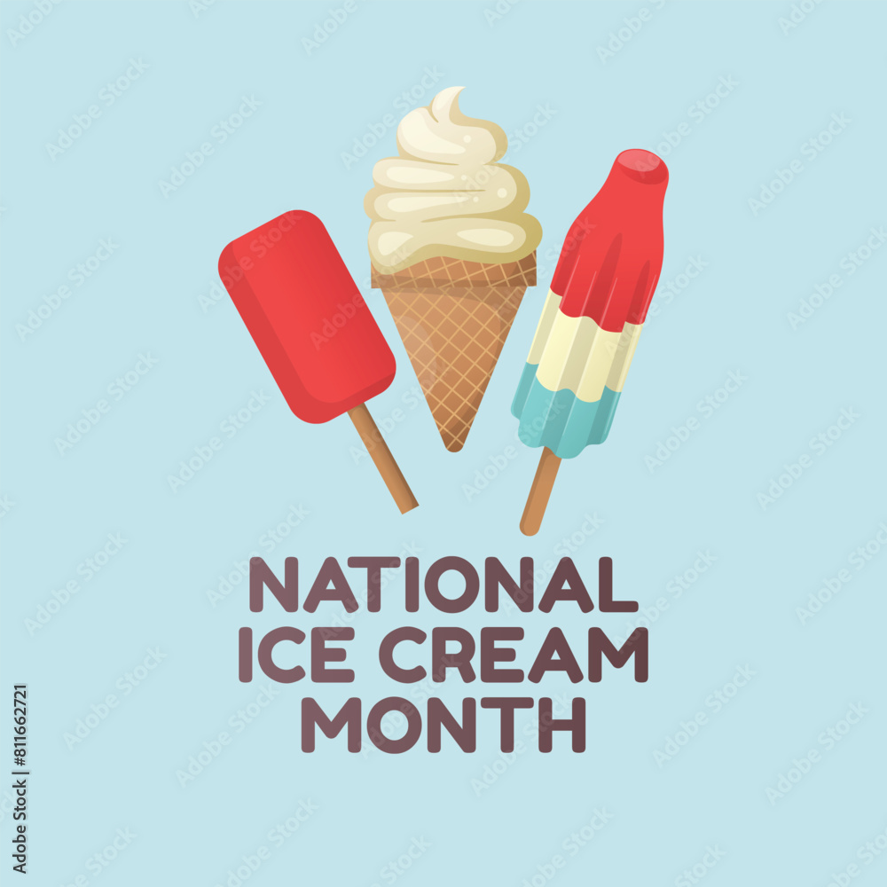 vector graphic of National Ice Cream Month ideal for National Ice Cream ...