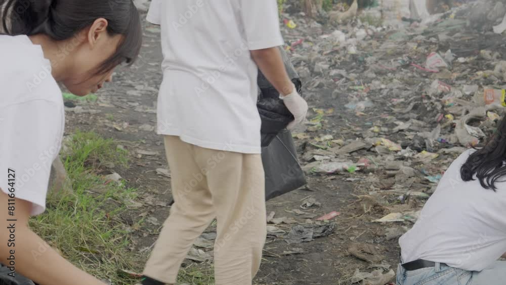Busy Young Volunteers Collaborating to Sorting Rubbish at The Landfill ...