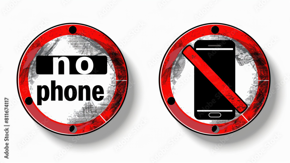 Vecteur Stock No bloom, vector illustration of two circular red signs ...