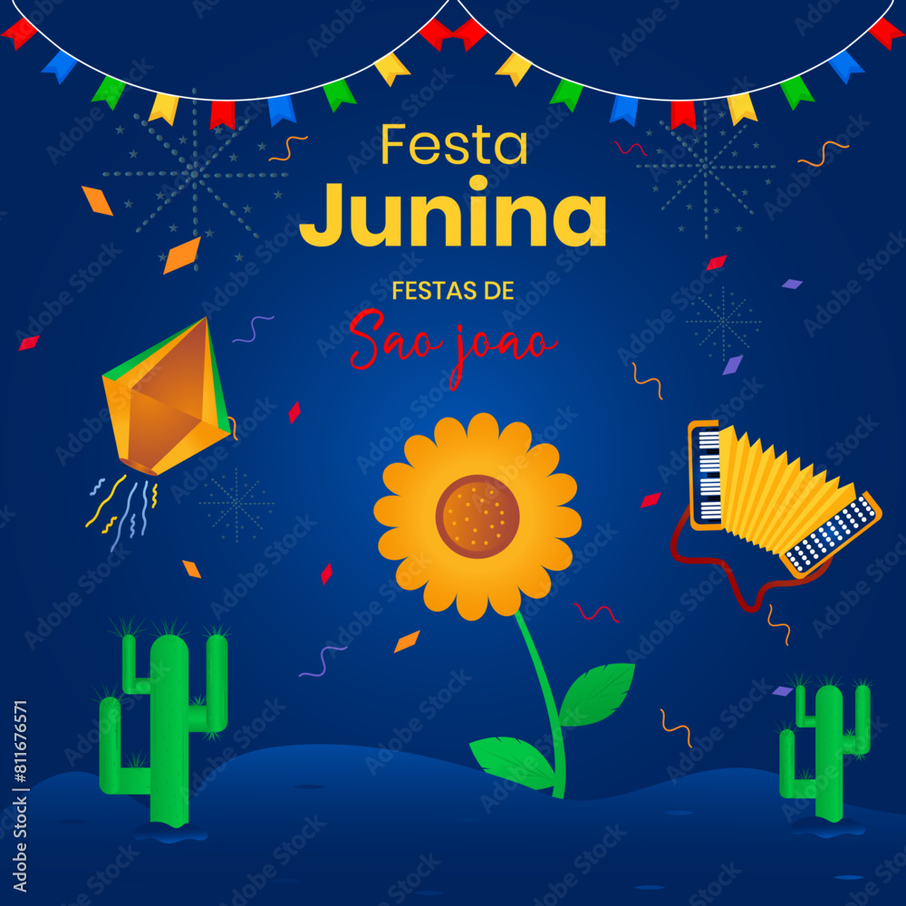 Festa Junina celebration. Brazil June Festival card,banner and poster ...