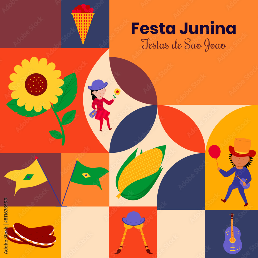 Festa Junina celebration. Brazil June Festival card,banner and poster ...