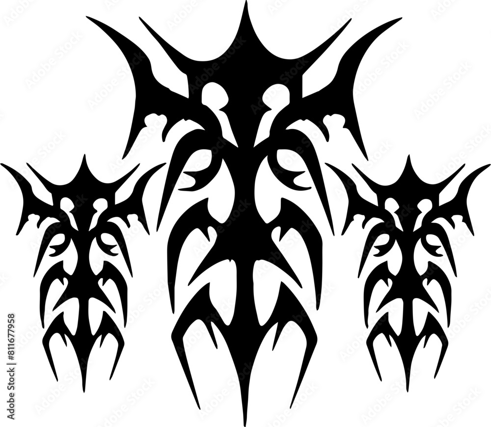 Unique Tribal Vector Shape - Gothic Y2K Sharp Element for Graphic ...