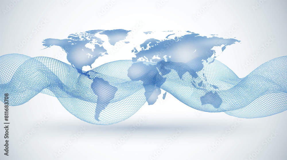 World map vector drawing lines for background and text,All elements are ...