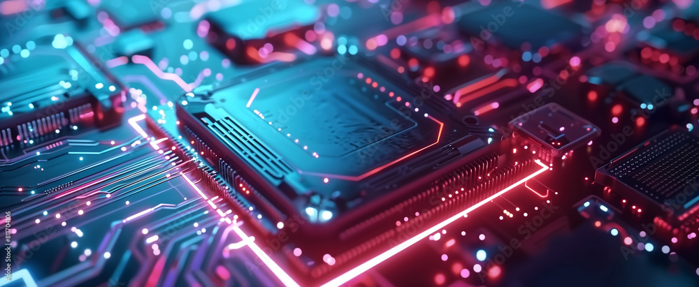 Quantum computer concept with CPU Processor quantum qubit intell Stock Photo | Adobe Stock