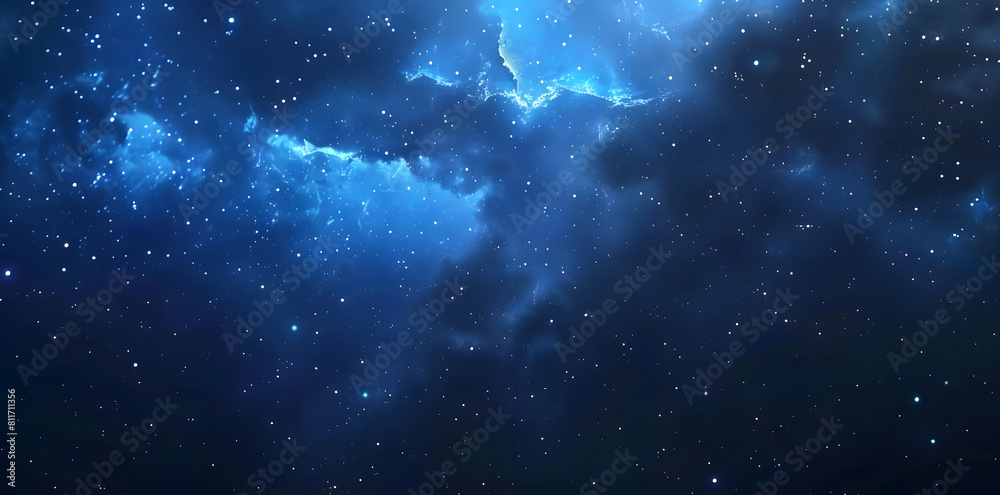 Blue night starry sky, space background. Wallpaper with a serene blue ...
