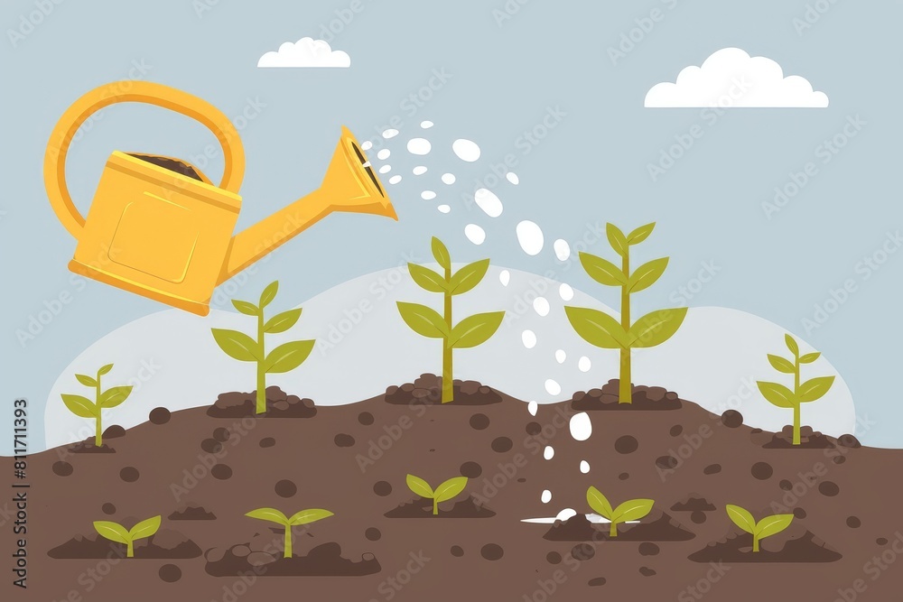 Spring sprout - green plant. Watercolor. Beautiful simple AI generated ...