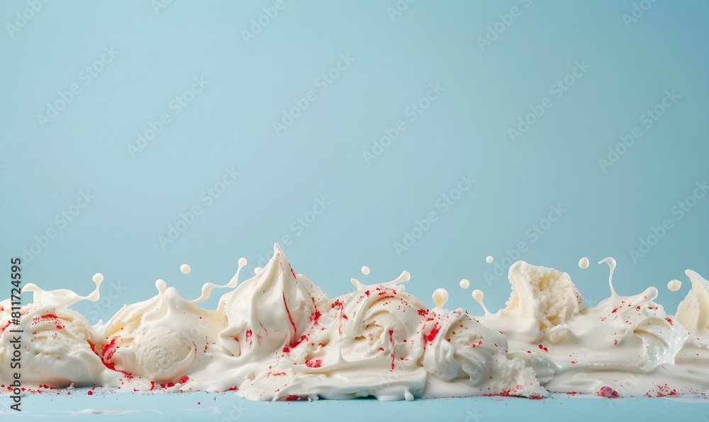 Ice Cream Bottom Border Over Blue Background Delicious Ice Cream Border ...