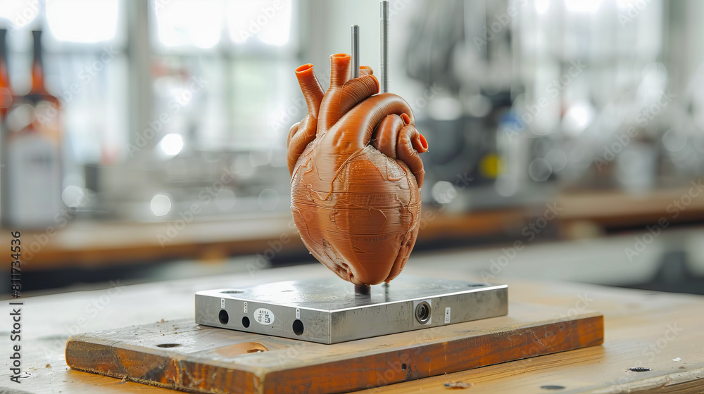 3d printed biomimetic heart model on workbench Stock Photo | Adobe Stock