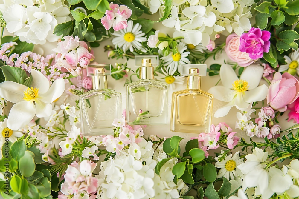 Spritz a traditional cologne with aromatic spray from an elegant glass ...