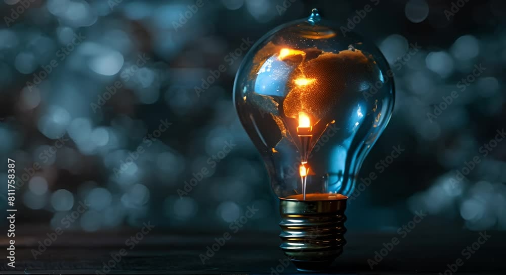 Illuminating Environmental Awareness: Light Bulb with World Map Inside ...