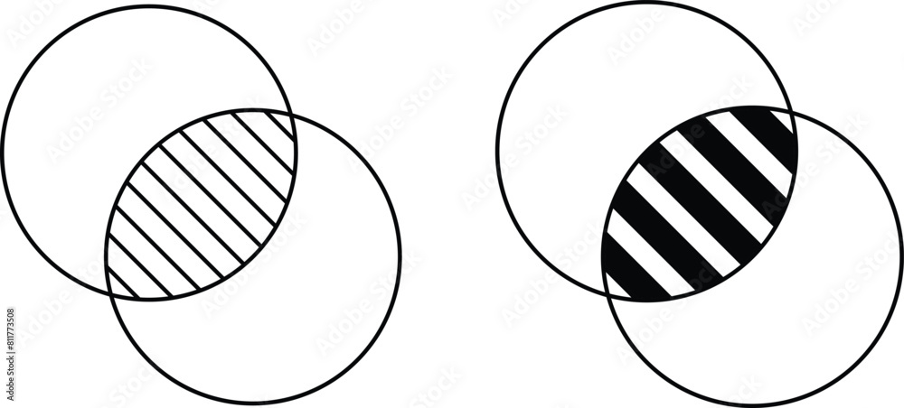 Venn diagram overlapping chart. Business presentation venn vector chart ...