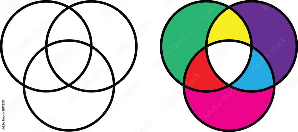 Venn diagram overlapping chart. Business presentation venn vector chart ...