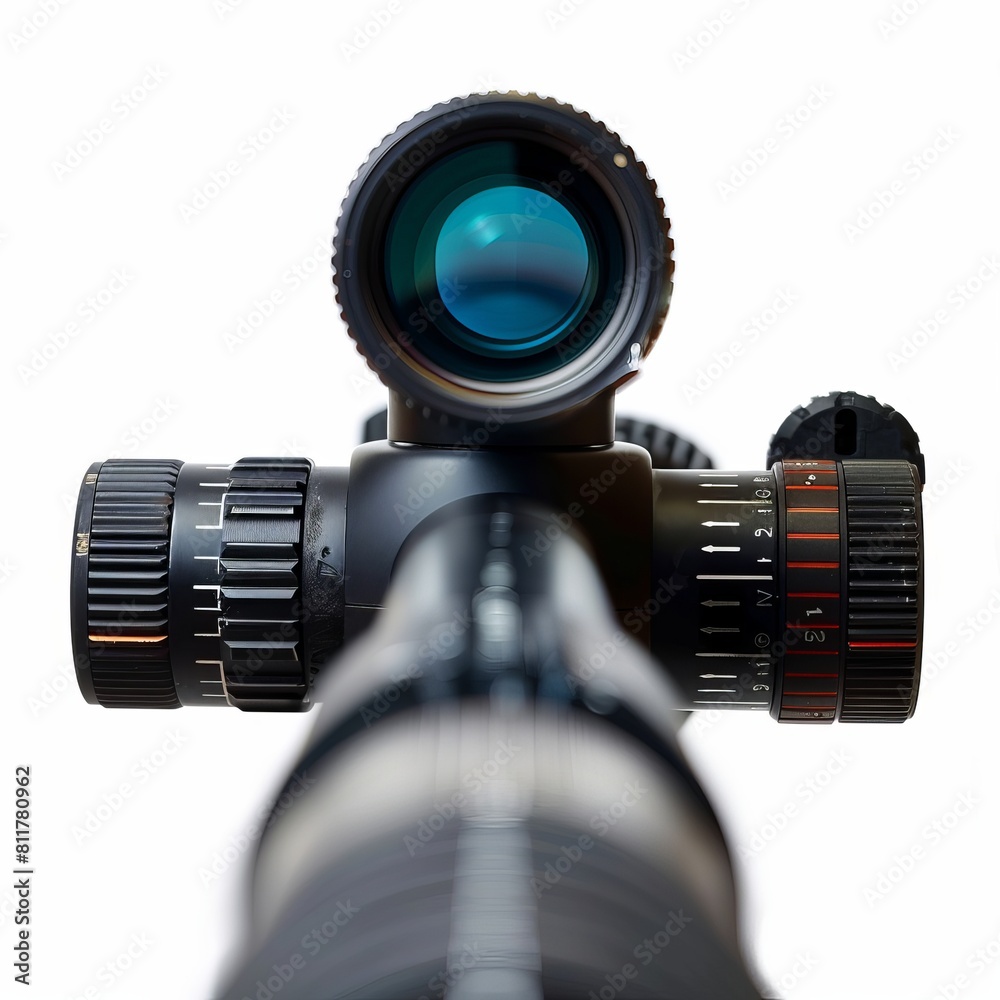 Examining a brand-new rifle scope featuring a Mil-Dot reticle, three ...