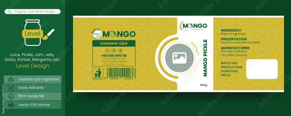 Product packaging label template design, Mango elegance health ...