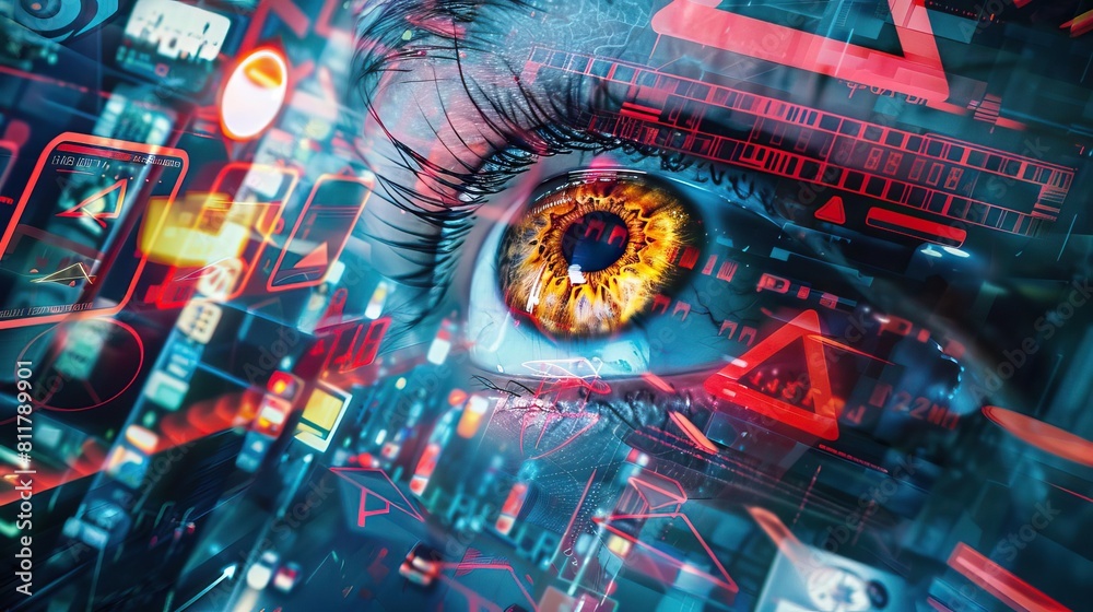 A creative visual that combines a focused eye with overlapping images ...