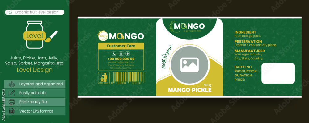 Vetor de Product packaging labeling template design, Organic elegance ...