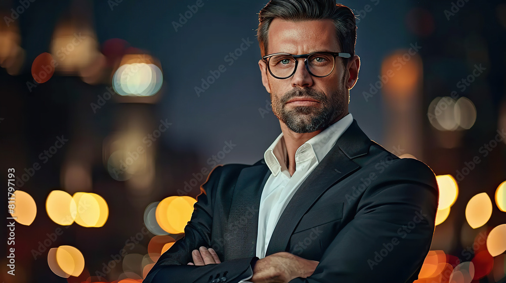 Powerful image capturing a CEO or business leader in a commanding power ...