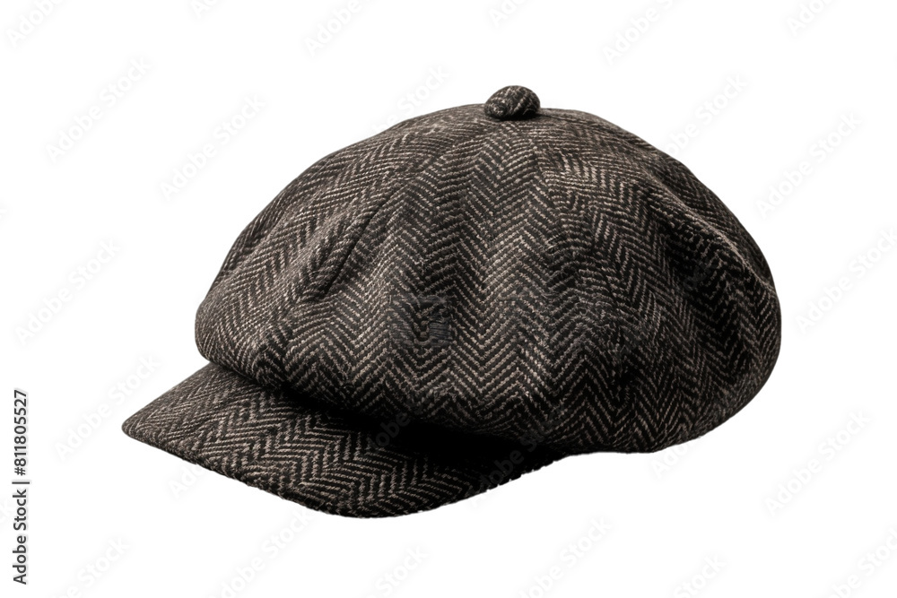 Men's head cap with a classic and timeless silhouette, isolated on ...