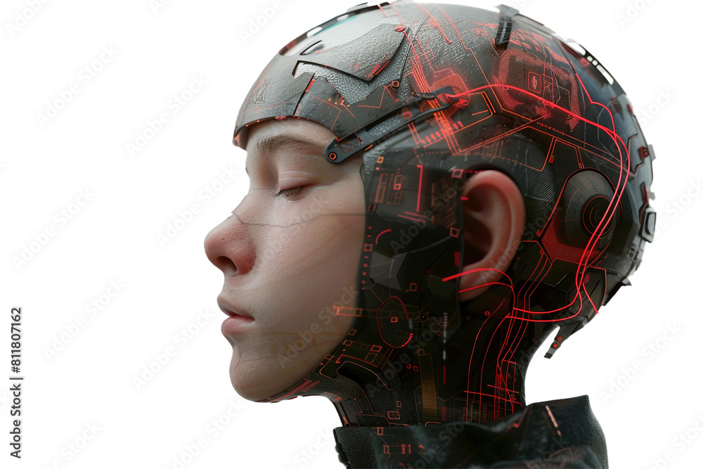 Men's head cap with a futuristic and avant-garde design, isolated on ...