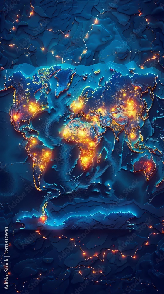 05 June, World Environment day concept 3d design 3d World map with ...