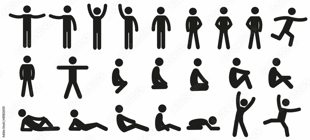 a human figurine, an isolated pictogram of people, a set of different ...