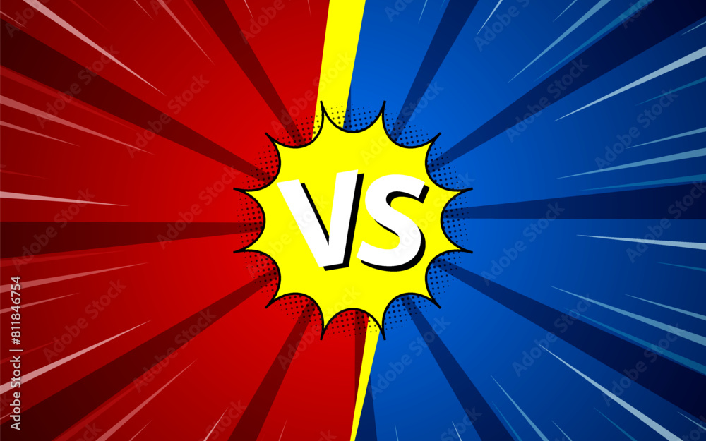 Versus pop art background template for cartoon comic book page or ...