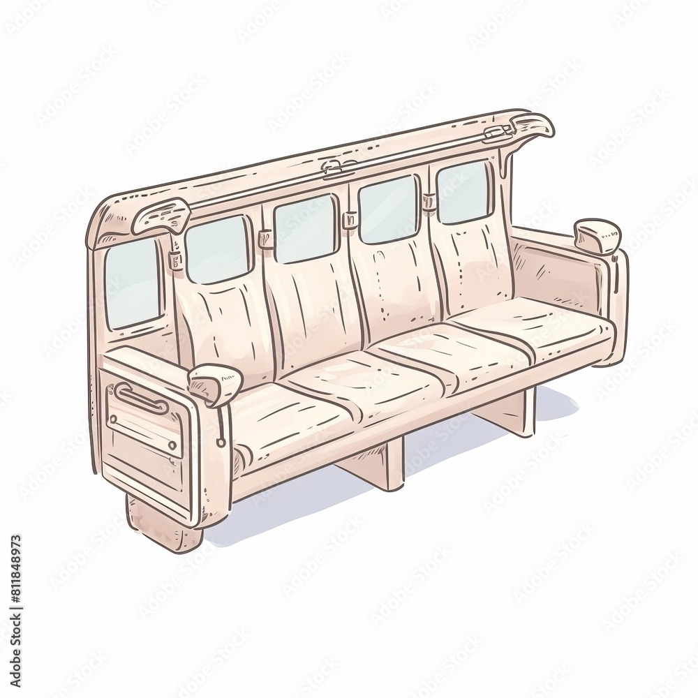 vintage train carriage with plush seats and luggage racks Stock ...