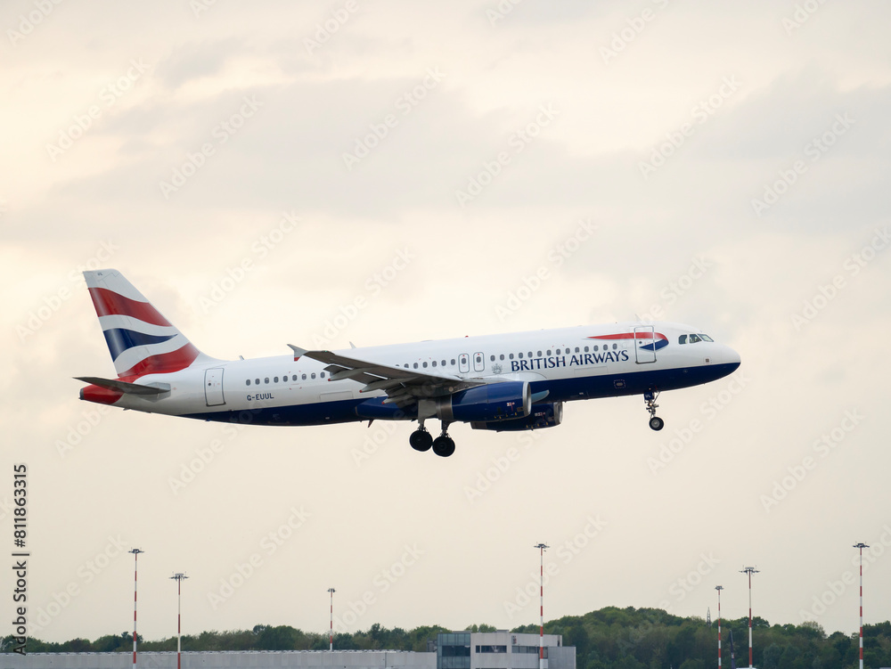 British Airways Airbus A320 is landing at MXP Milano Malpensa international airport Stock Photo ...