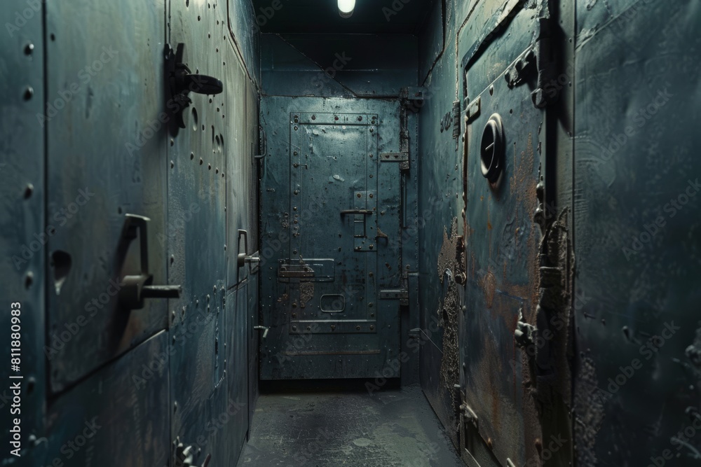 Step into the eerie world of an underground bunker, where narrow ...
