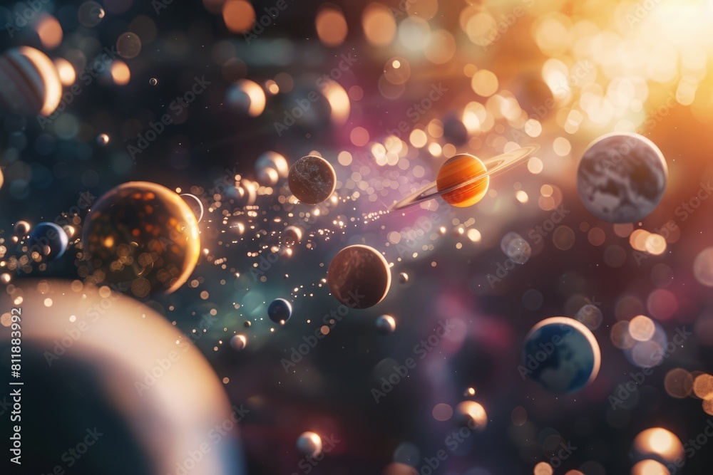 image of many planets in space, astronomical and astrological ...